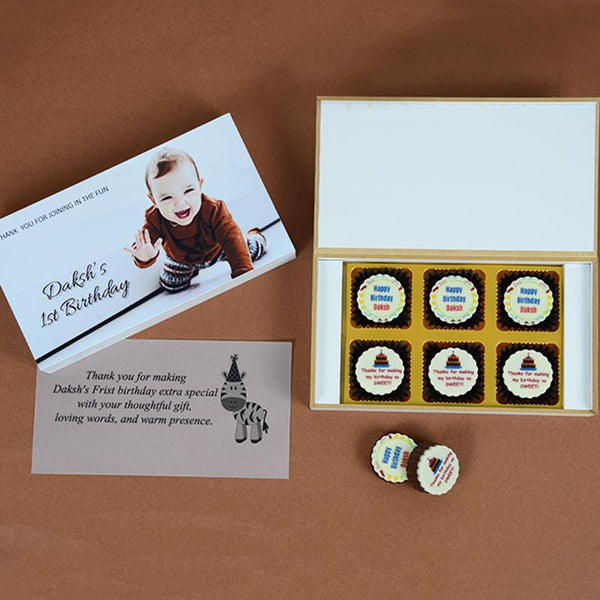 Birthday Return Gifts - 6 Chocolate Box - All Printed Chocolates (10 ...